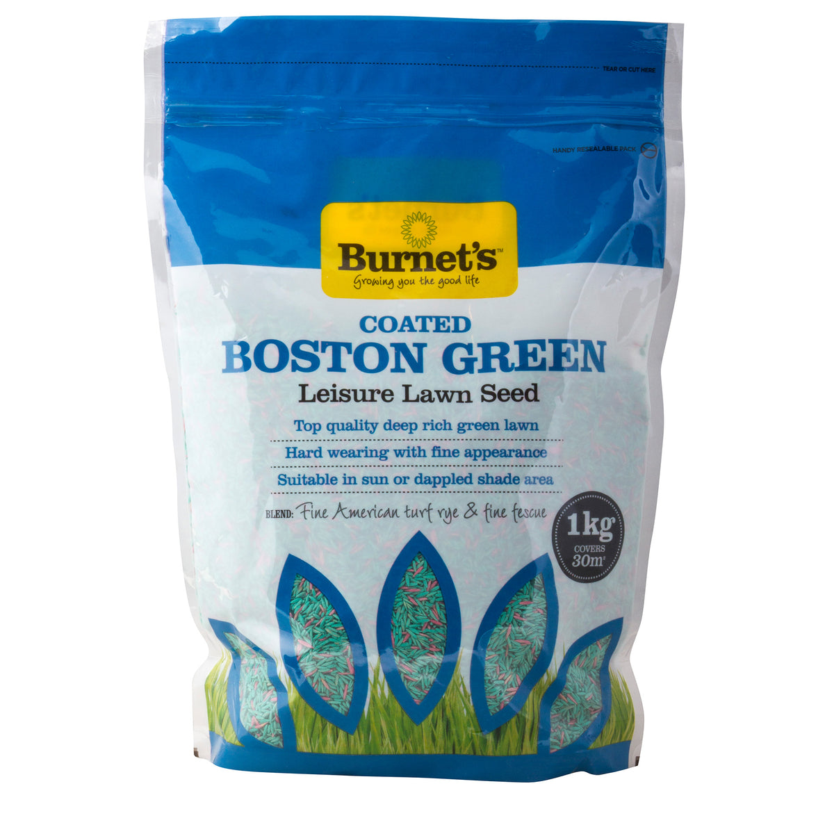 Burnet's Boston Green Coated Lawn Grass Seed 1 kg – Backyard Living